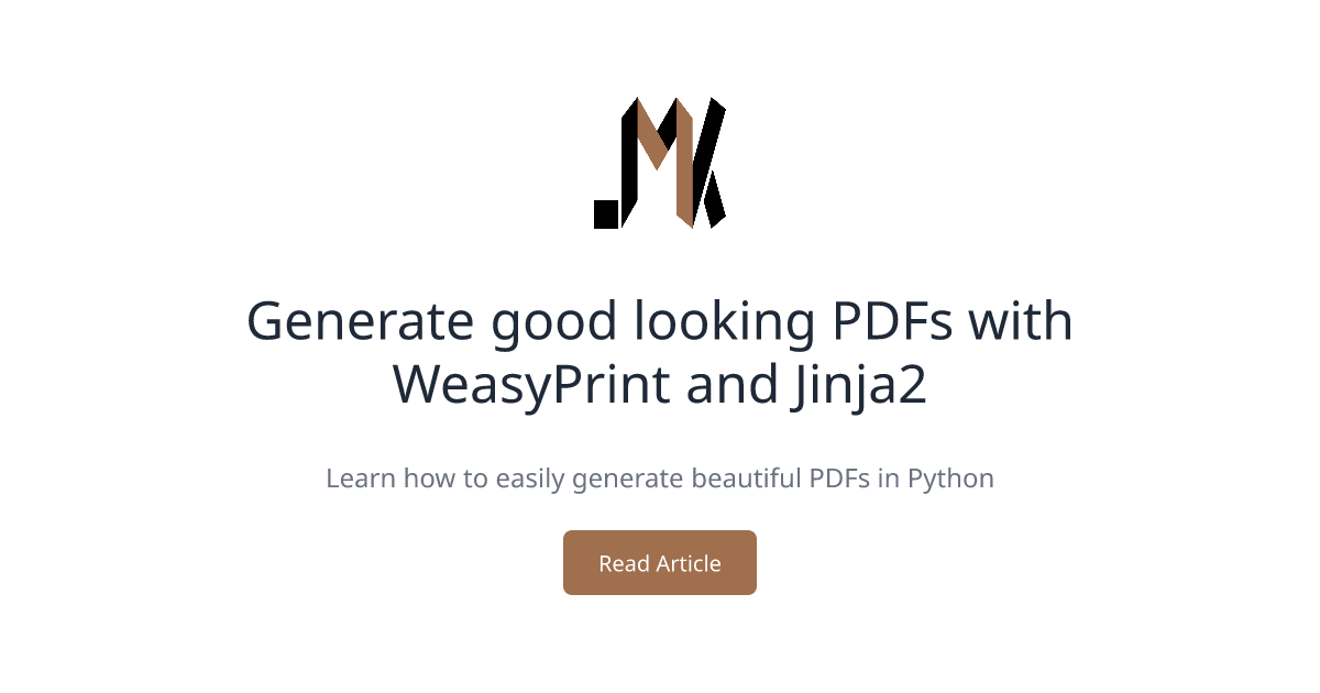 Generate good looking PDFs with WeasyPrint and Jinja2 | Josh Karamuth